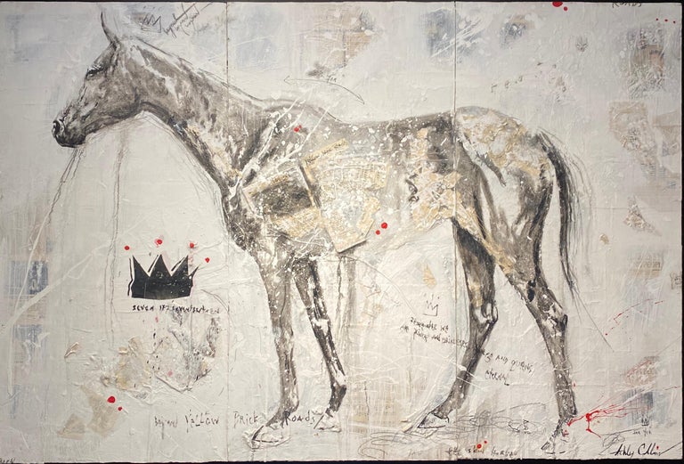 Ashley Collins - Yellow Brick Roads- framed collage, painting of a ...