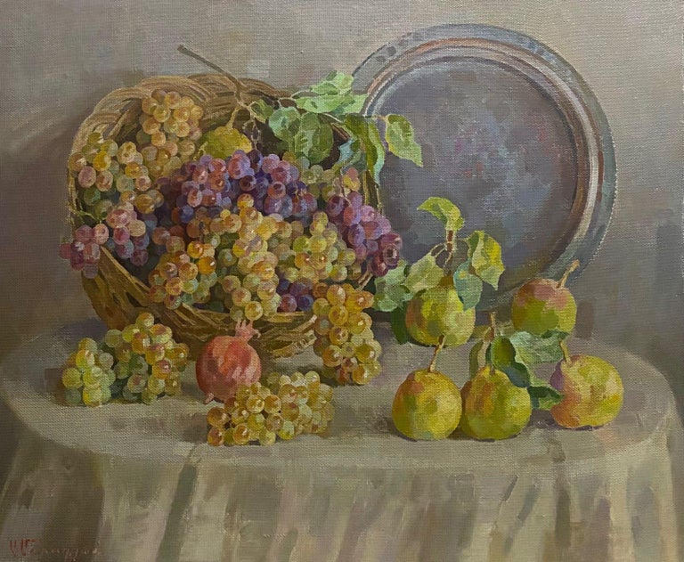 Ashot Muradyan - Still Life with Grapes, Original Oil Painting ...