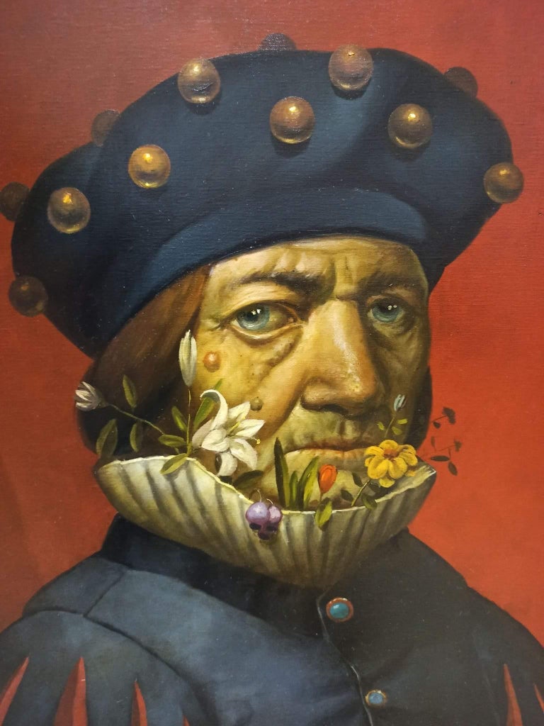 Ashot Yan - Portrait of Naturalist Mr Binoche, Surrealism, Original oil ...