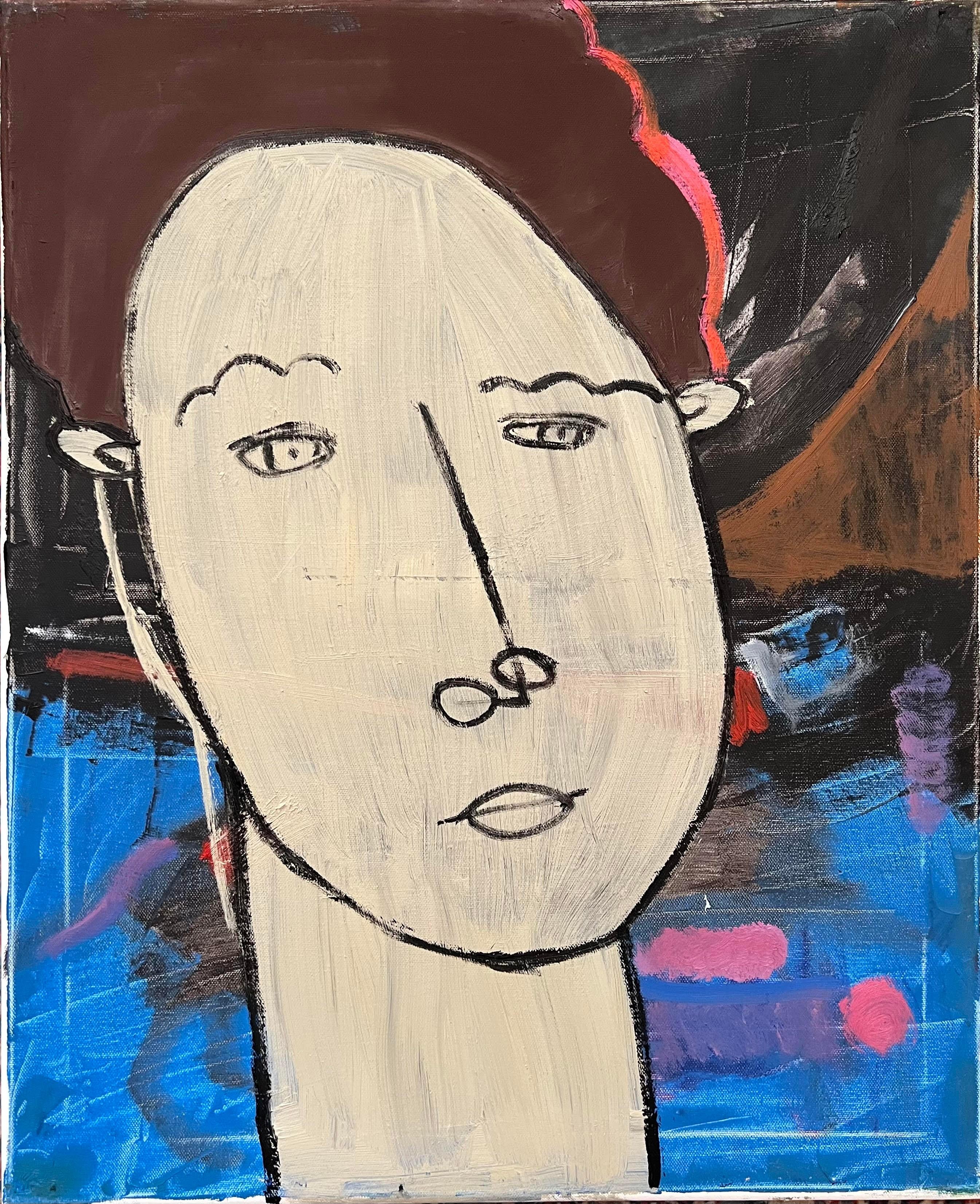 Ashraf Zamzami - "Abstract Visage II" Oil Painting 24" x 20" inch by ...