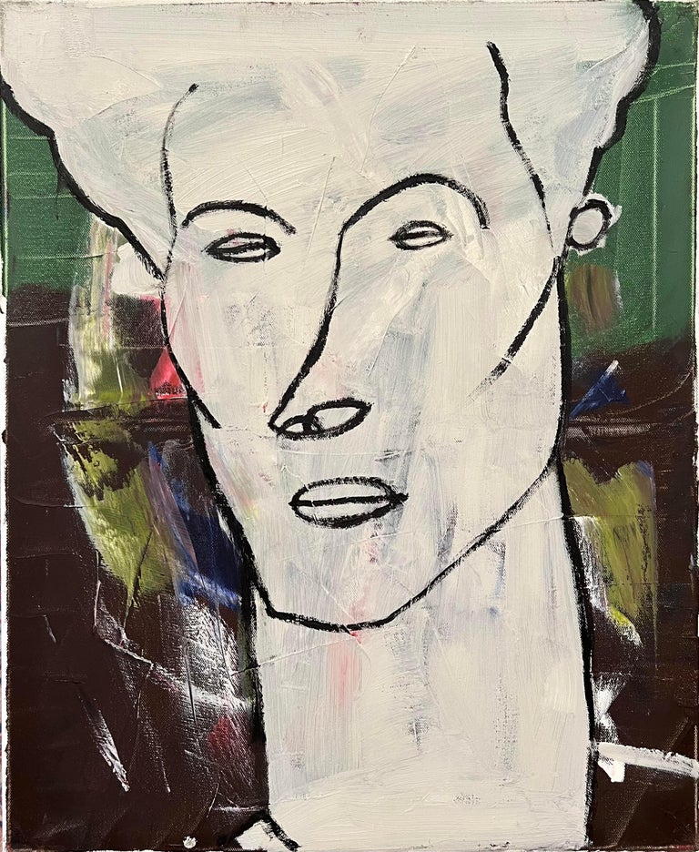 Ashraf Zamzami - "Abstract Visage V" Oil Painting 24" x 20" inch by ...