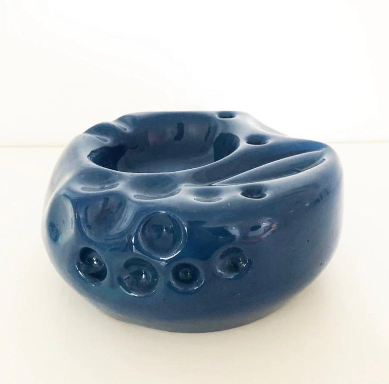 Ashtray Sicart Ceramic Blue Design 1970s, Art For Sale at 1stDibs