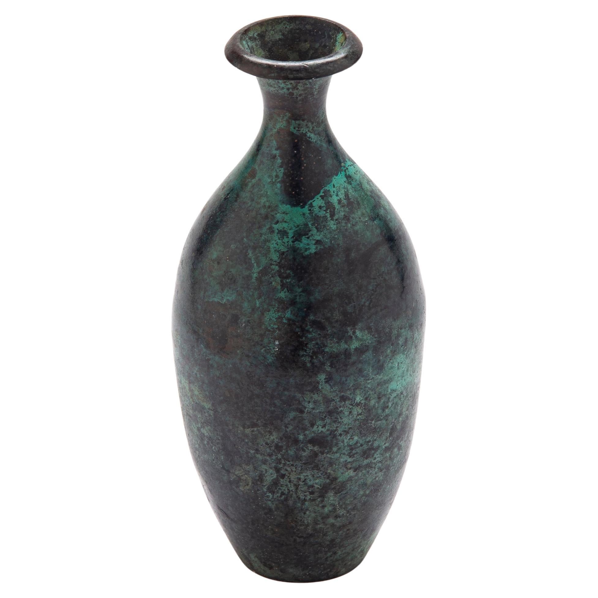 Vintage Japanese Bronze Vase with Warm Variegated Patina at 1stDibs ...