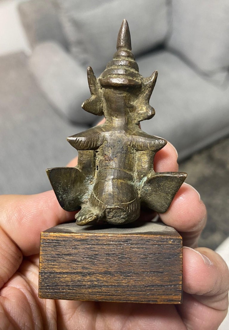 Asian Buddhist or Indian Hindu Small Temple Shrine Bronze Deity Figure ...