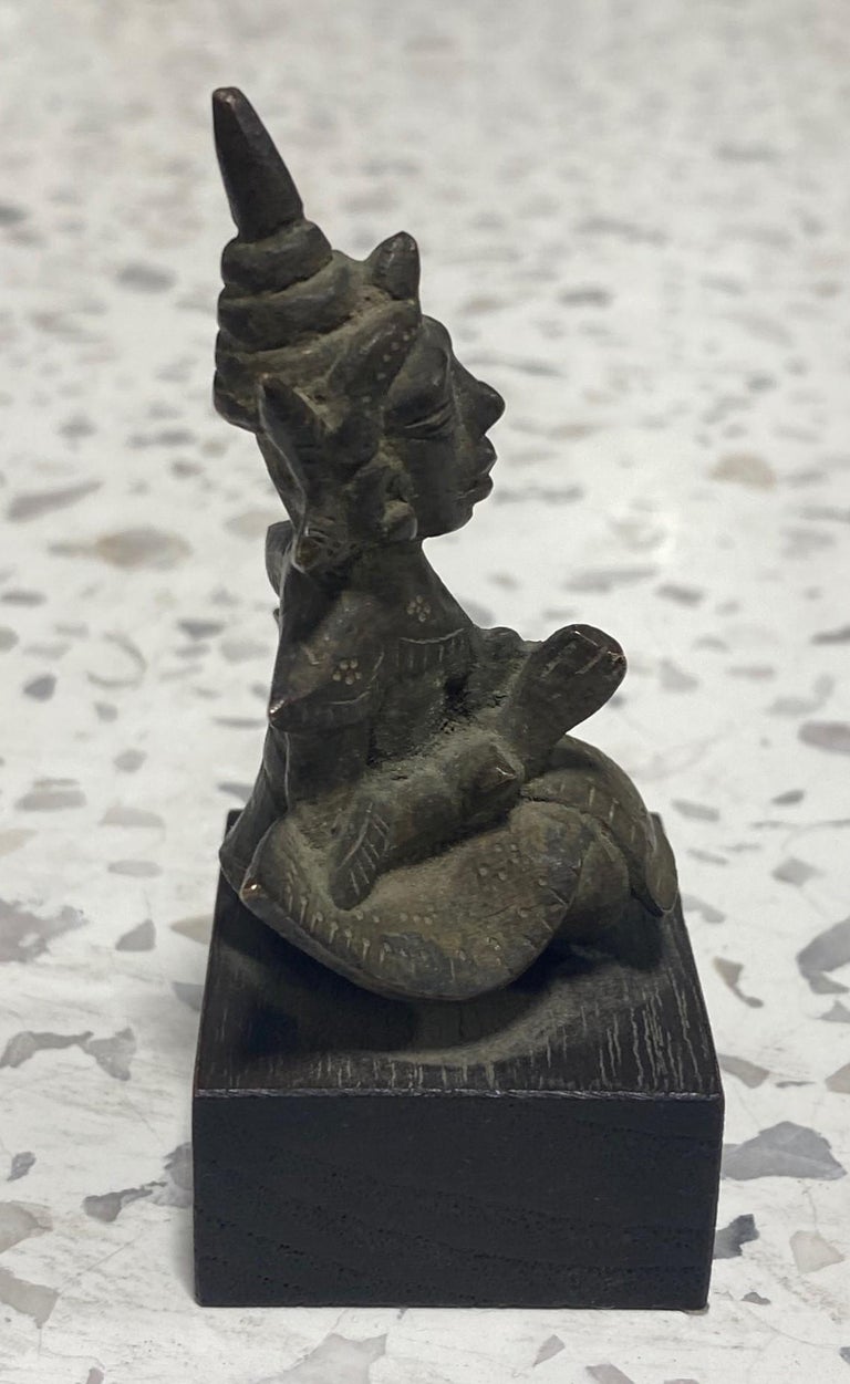 Asian Buddhist or Indian Hindu Small Temple Shrine Bronze Deity Figure ...