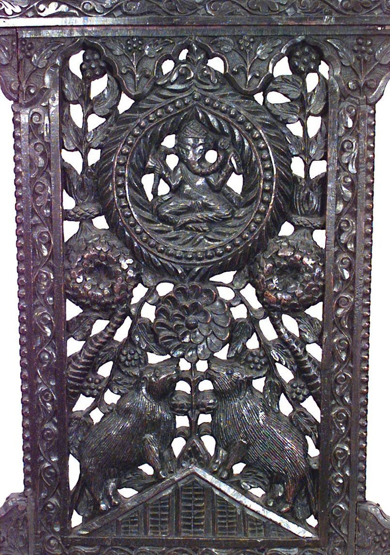 Asian Burmese Ebonized Arm Chair For Sale at 1stDibs