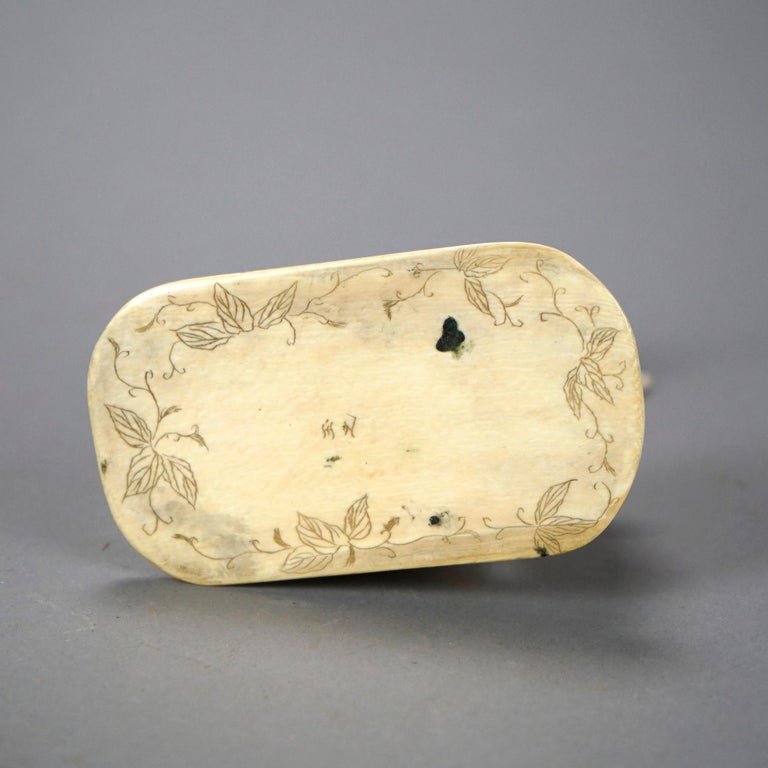 Asian Carved Bone Figure Grouping of Man Telling a Fish Tale, 20th C ...