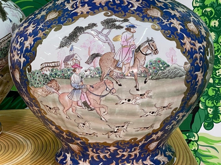 Asian Ceramic Baluster Jar or Urn Pair For Sale at 1stDibs