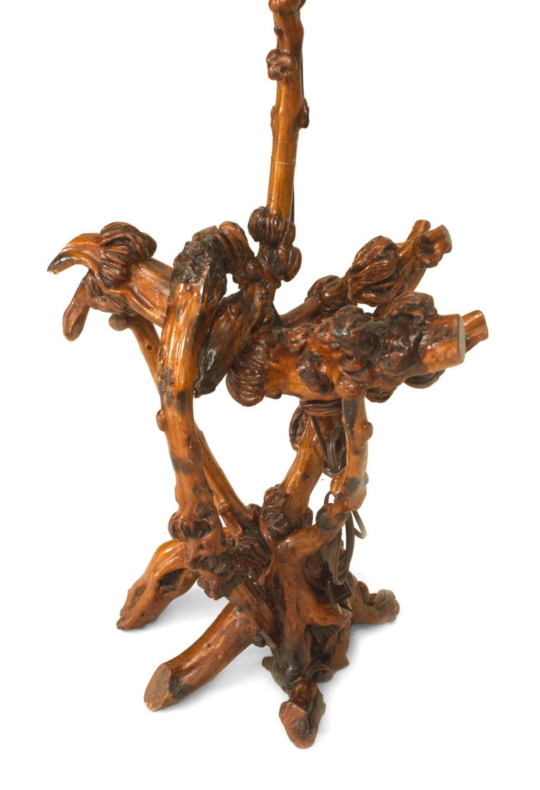 Chinese Style Rustic Tree Root Floor Lamp For Sale at 1stDibs