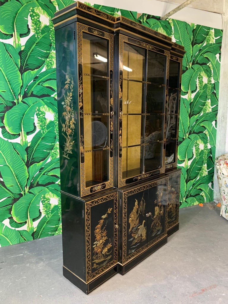 Asian Chinoiserie China Cabinet by Drexel at 1stDibs