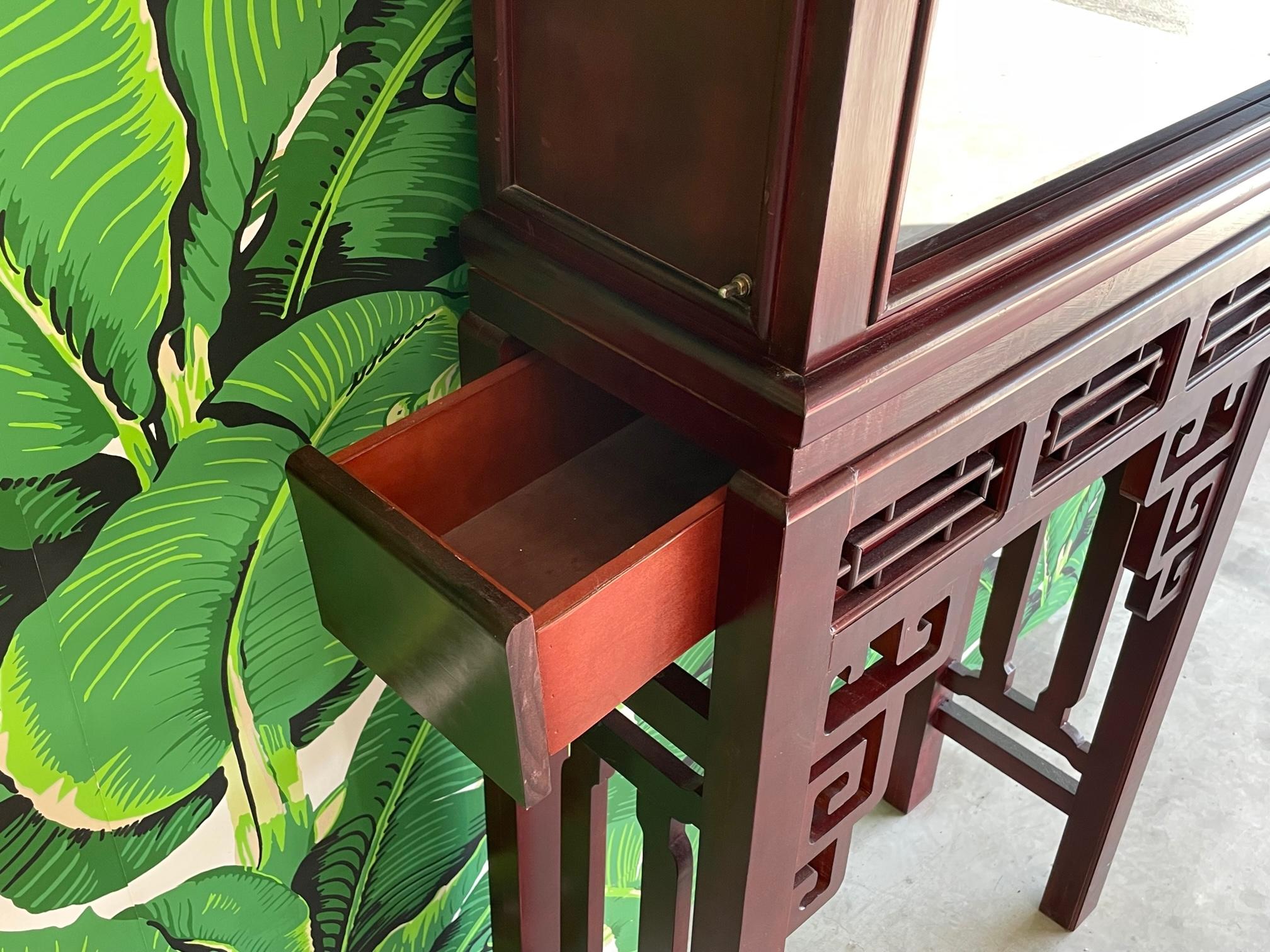 Asian Chinoiserie Pagoda Display Cabinet For Sale at 1stDibs
