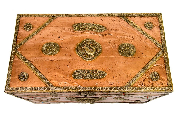 Asian Copper Clad Chest For Sale at 1stDibs