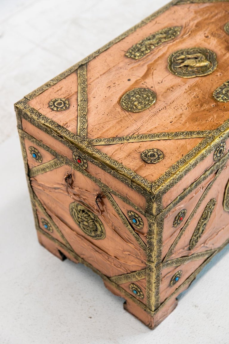 Asian Copper Clad Chest For Sale at 1stDibs