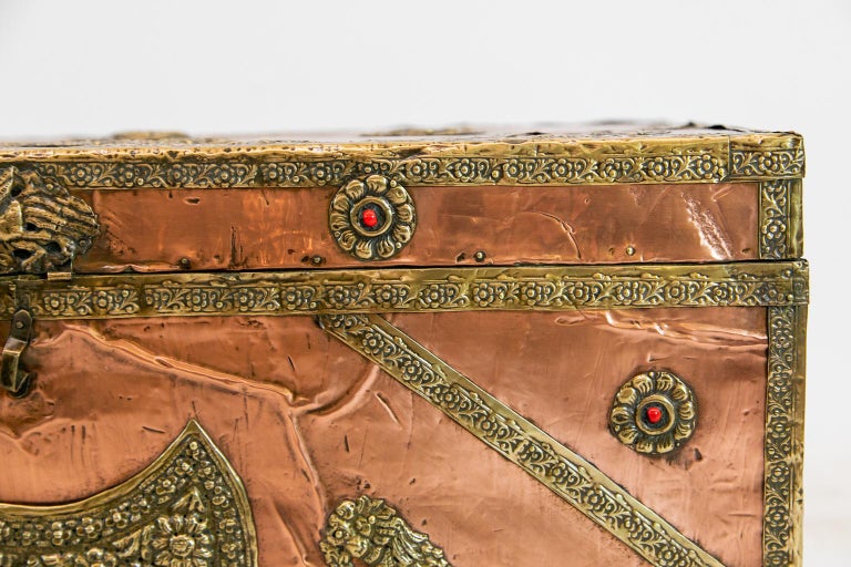 Asian Copper Clad Chest For Sale at 1stDibs