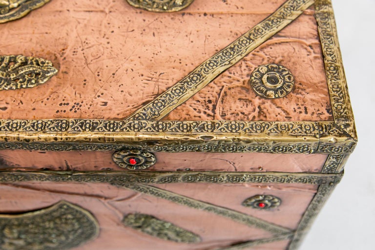 Asian Copper Clad Chest For Sale at 1stDibs