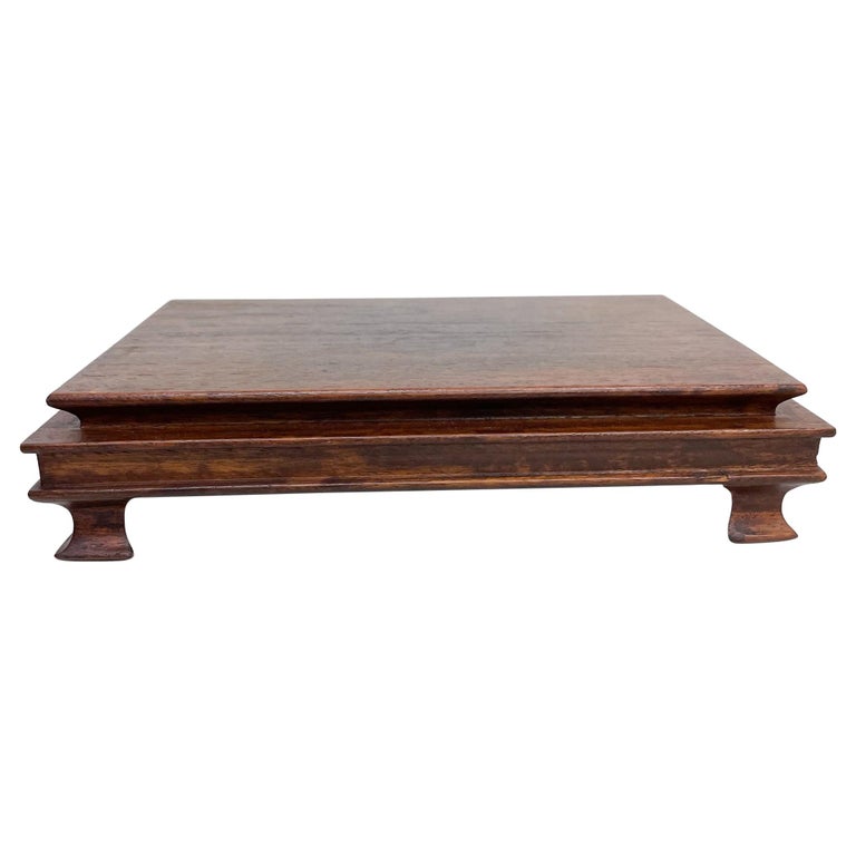 Asian Footed Display Stand in Layered Solid Mahogany Oriental Platform ...