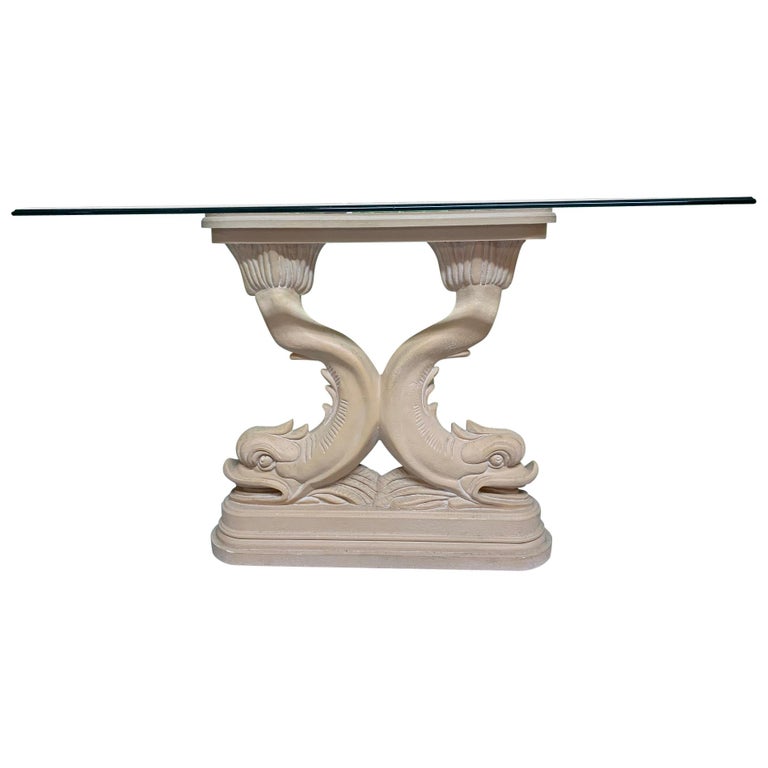 Asian Dolphin Fish Console Table For Sale at 1stDibs