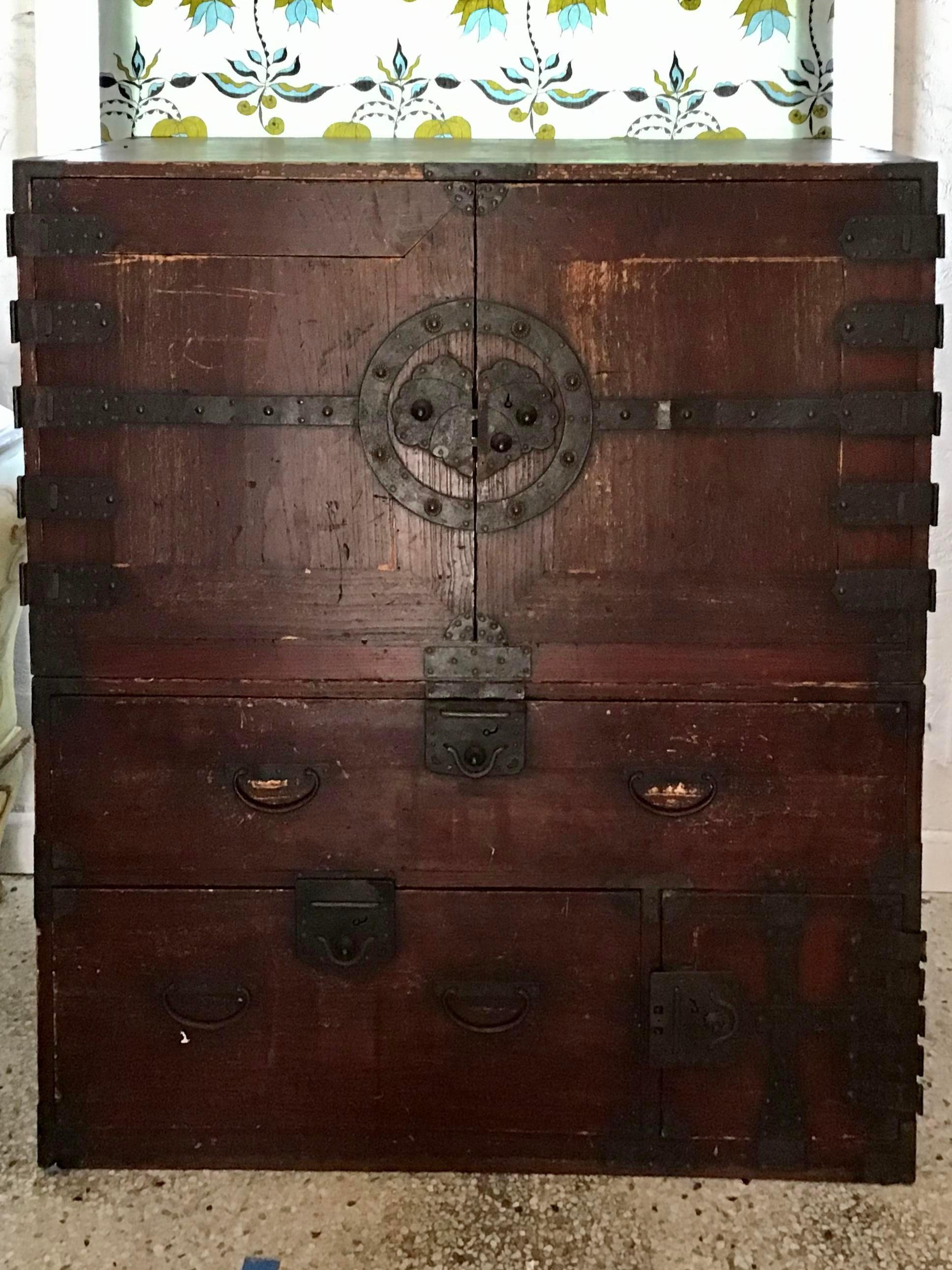 Asian Double Stacking Cabinet For Sale at 1stDibs