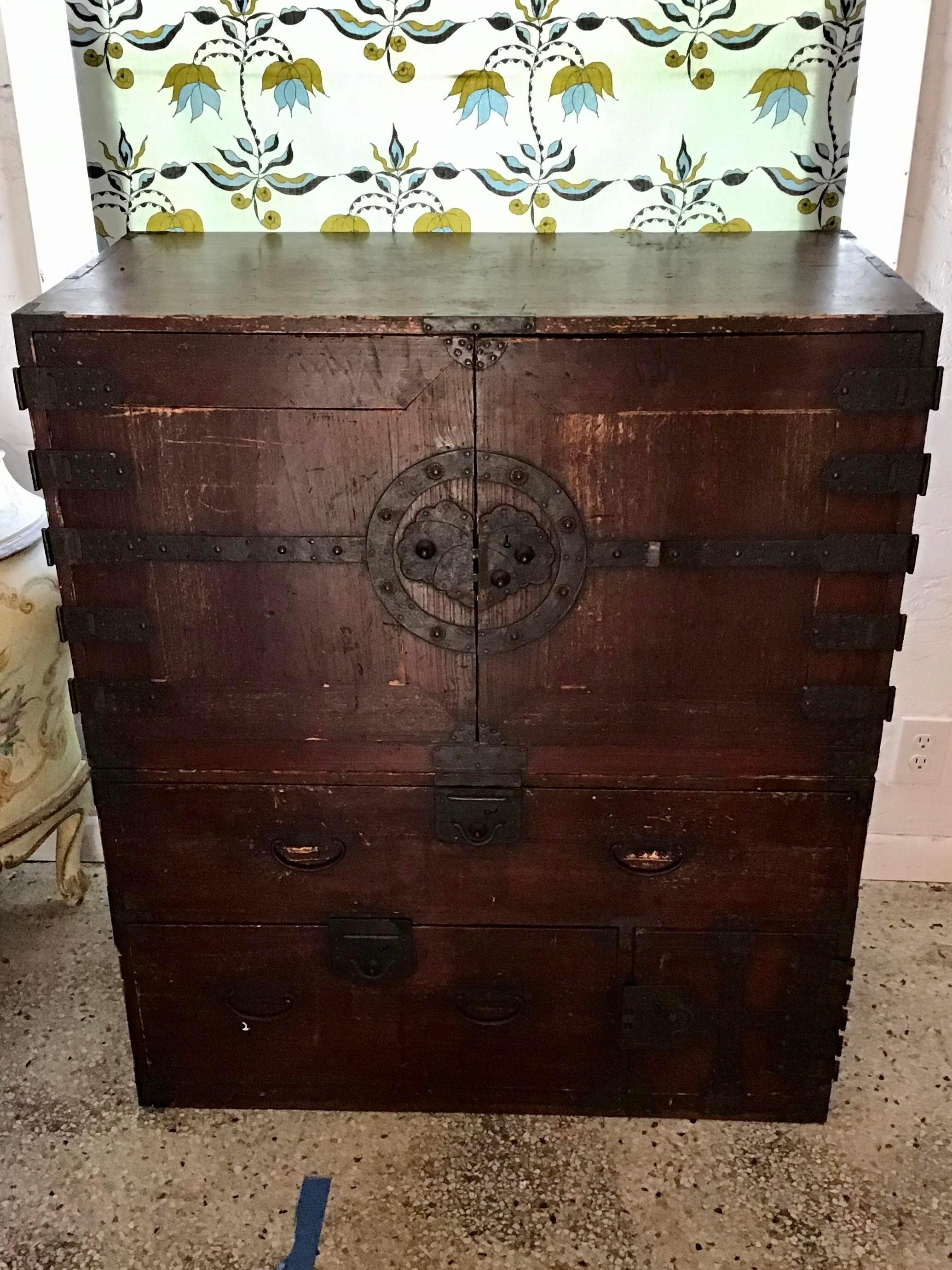Asian Double Stacking Cabinet For Sale at 1stDibs