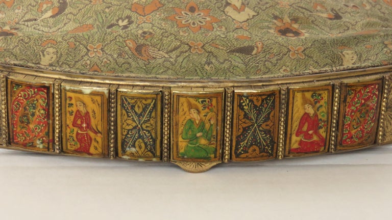 Asian Figure Motif Brocade Clutch with Painted Figures Tile Top 1930s ...