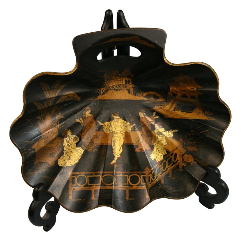 Asian Hand Painted Shell on Stand circa Late 19th Century For Sale at ...