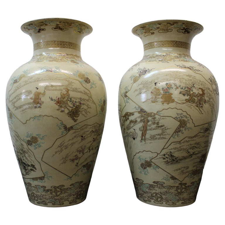 Asian Hand Painted Vases For Sale at 1stDibs