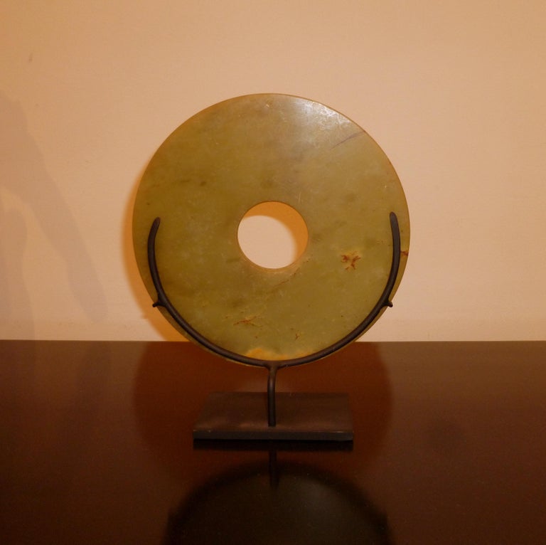 Asian Hard Stone Disc For Sale at 1stDibs