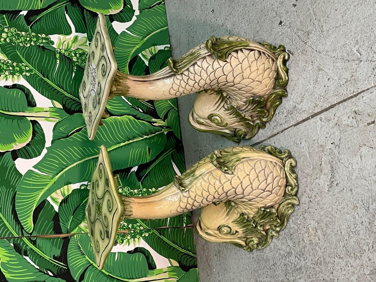 Asian Koi Fish Side Tables by Marwal, a Pair For Sale at 1stDibs ...