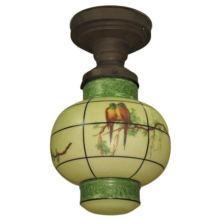 Asian Lantern Inspired Parrot Fixture, circa 1930 at 1stDibs