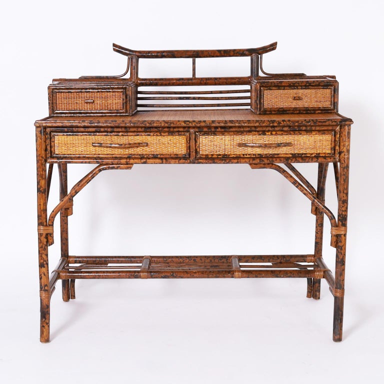 Asian Modern Bamboo Writing Desk at 1stDibs