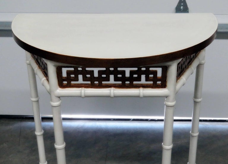 Asian Modern Design Demilune Console Table at 1stDibs