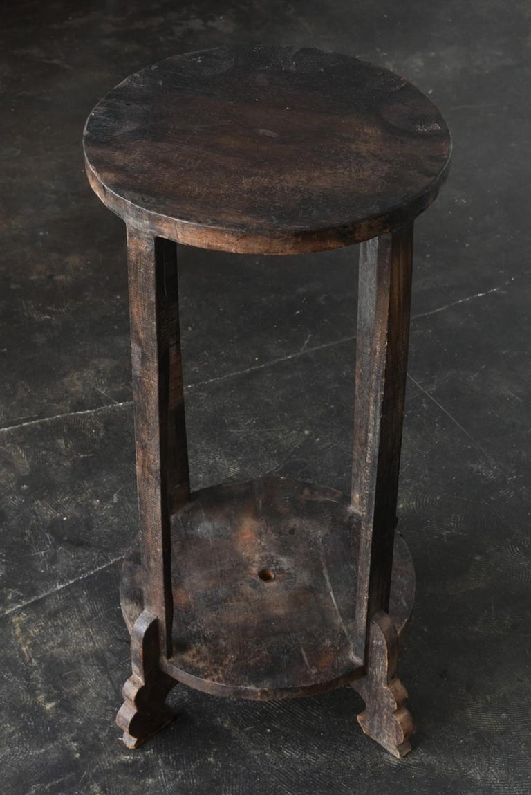 Asian Old Wooden Round Table/Early 20th /Flower Stand/Corner Table For ...
