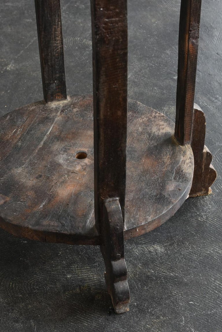 Asian Old Wooden Round Table/Early 20th /Flower Stand/Corner Table For ...