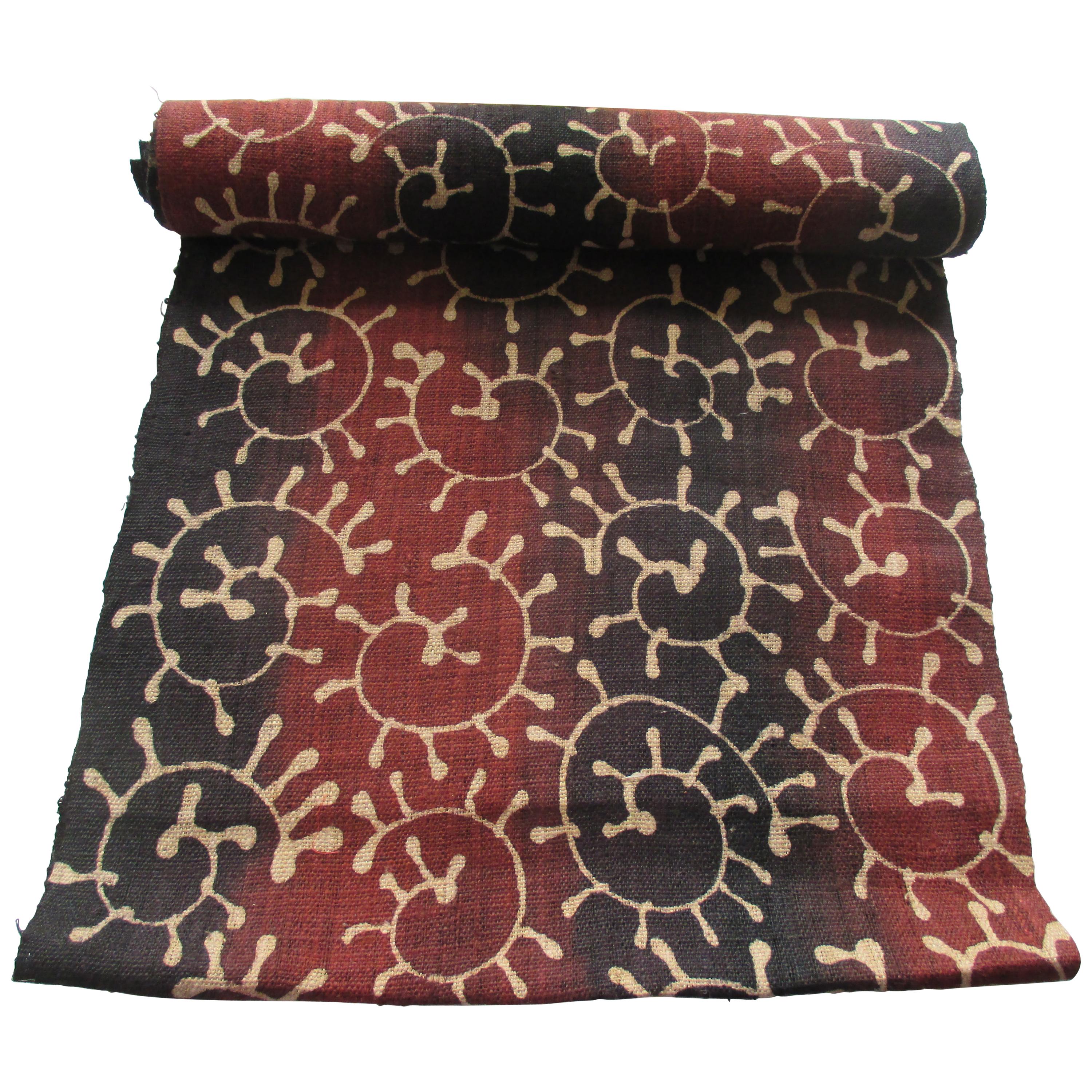 Fabric by the Yard: Asian Woven Stripe Textile in Blue and Brown For ...