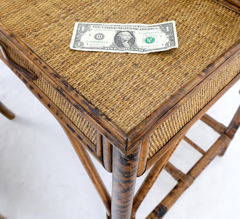 Asian Pagoda Style Burnt Bamboo Cane Desk and Chair MINT! For Sale at ...