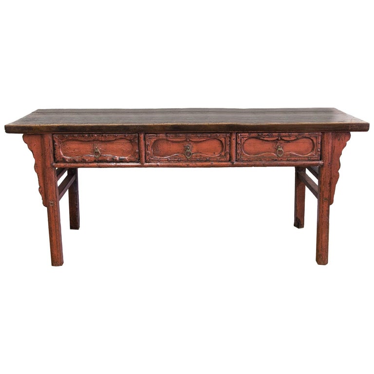Asian Painted Console Table For Sale at 1stDibs