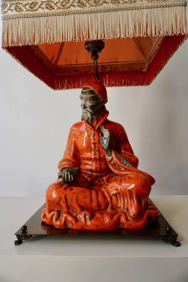 Asian Philosopher Table Lamp For Sale at 1stDibs