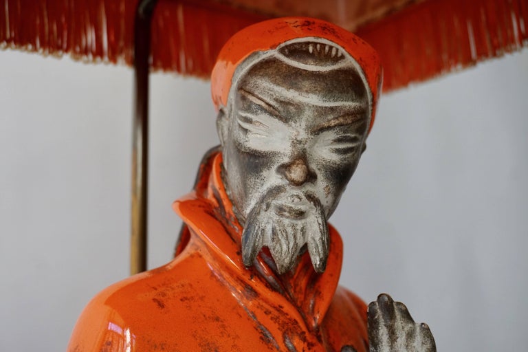 Asian Philosopher Table Lamp For Sale at 1stDibs
