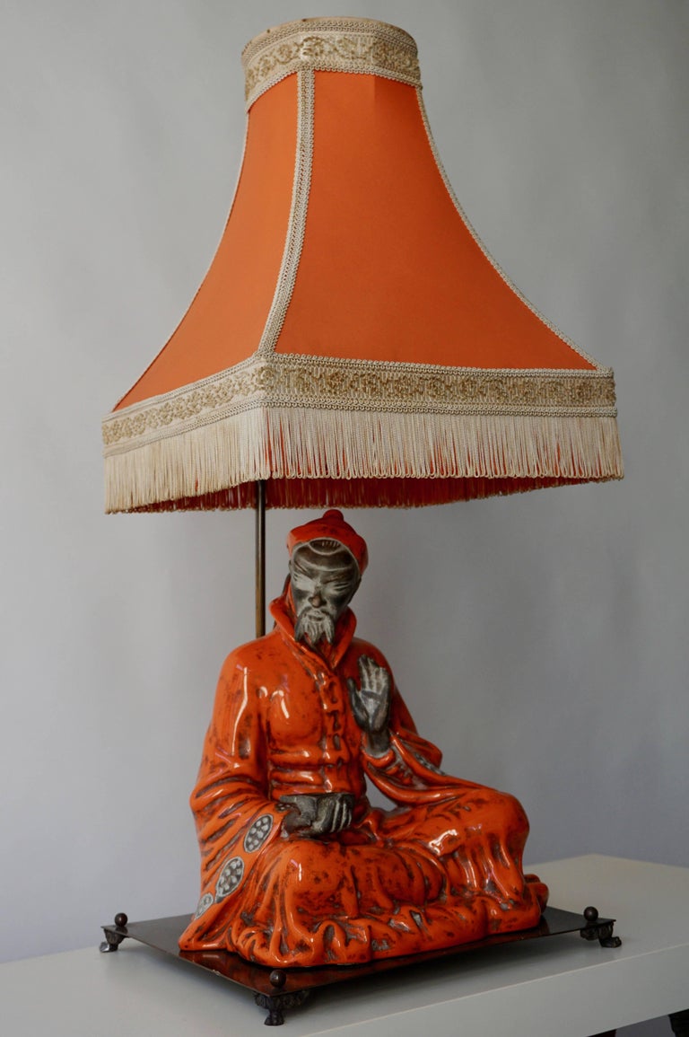 Asian Philosopher Table Lamp For Sale at 1stDibs