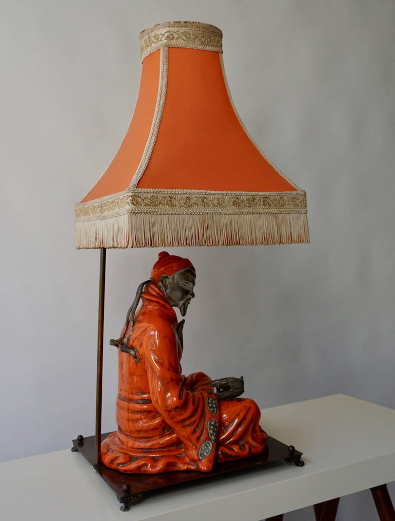 Asian Philosopher Table Lamp For Sale at 1stDibs