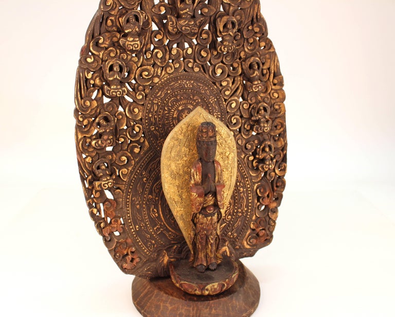 Japanese Polychrome Wood Buddha in Anjali Mudra at 1stDibs | anjali in ...
