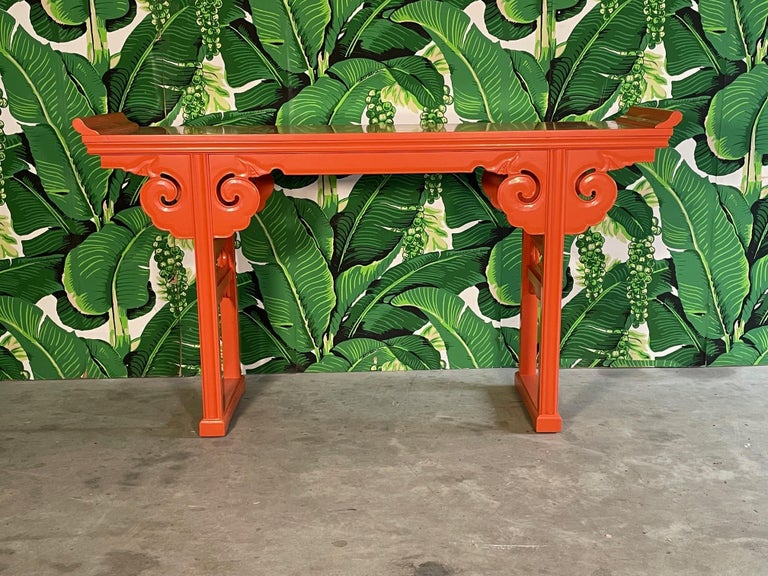 Asian Scroll Altar or Console Table For Sale at 1stDibs