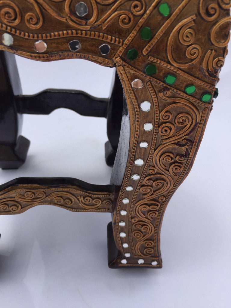 Asian Small Low Wooden Temple Gilded Table Stand For Sale at 1stDibs ...