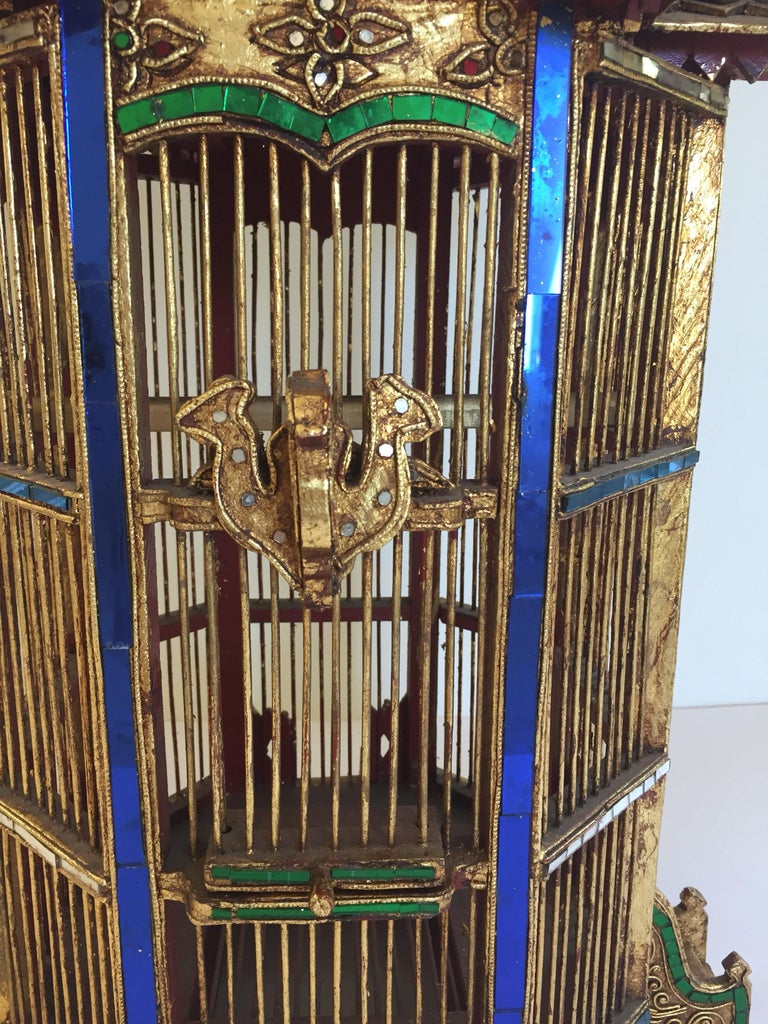 Asian Spirit House Thai Shrine Temple Bird Cage at 1stDibs | asian cage
