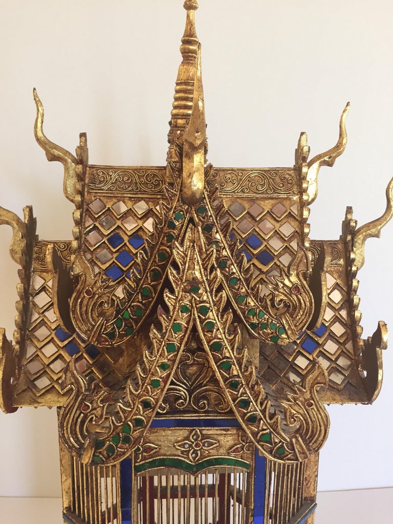 Asian Spirit House Thai Shrine Temple Bird Cage at 1stDibs | asian cage