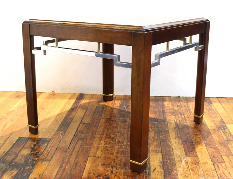 Asian Style Centre or Side Table in Wood and Metal For Sale at 1stDibs