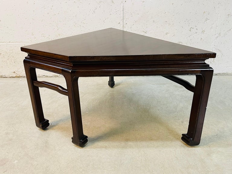 Asian Style Mahogany Corner Side Table For Sale at 1stDibs