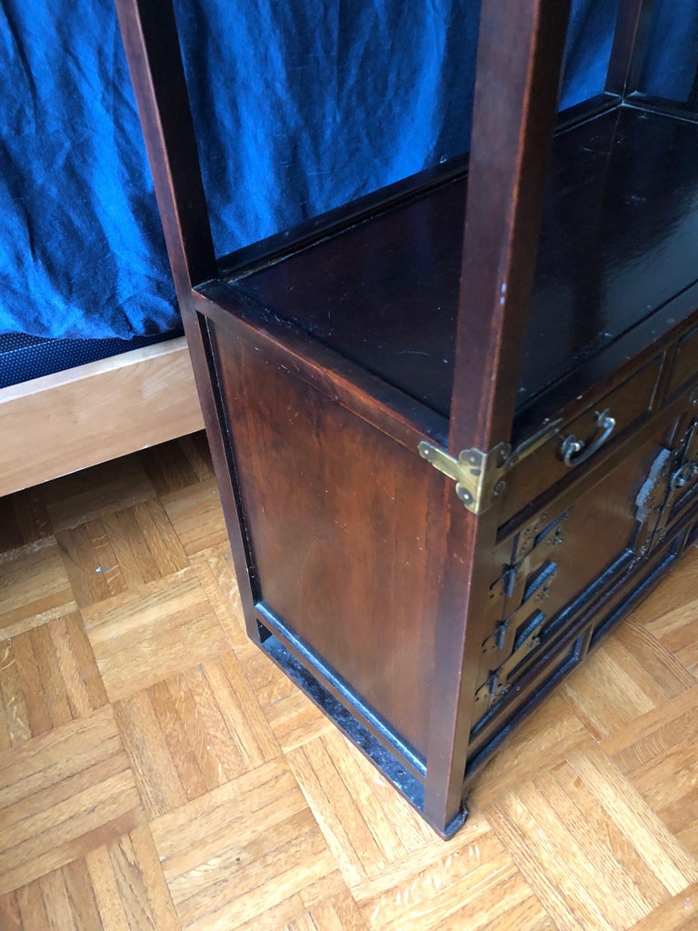 Asian Style Wood and Brass Étagère Bookshelf at 1stDibs | asian ...