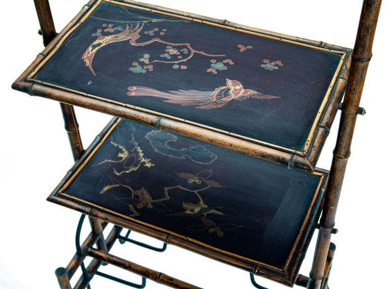 Asian Two Tier Tray Table For Sale at 1stDibs