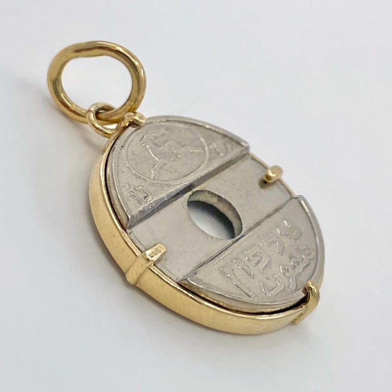 Asimon Phone Token Pendant Set in Gold on Steel Chain with Gold ...